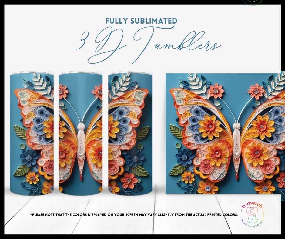Orange Butterfly Tumbler Bitchin Tees